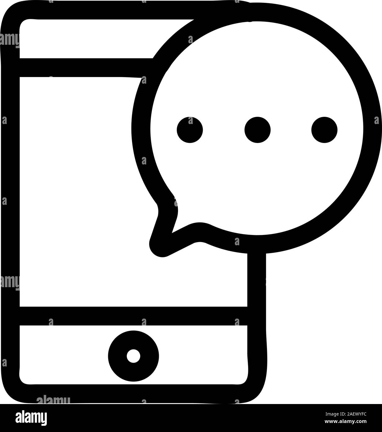 Phone alert icon vector. Isolated contour symbol illustration Stock ...