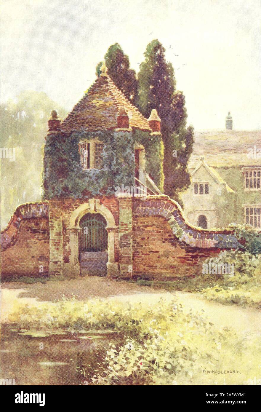 Gateway, Poxwell Manor house. Dorset. By Ernest Haslehust 1920 old ...