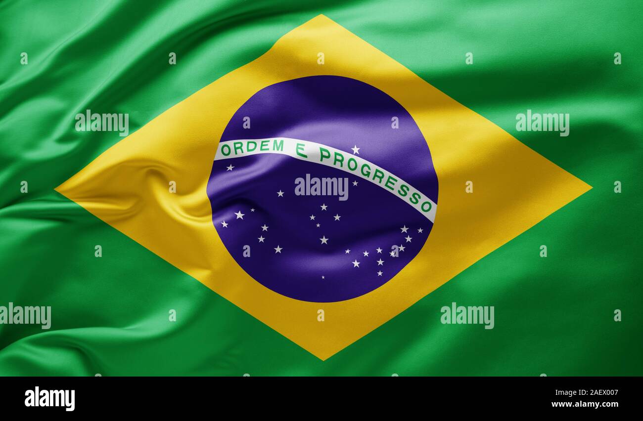 Waving national flag of Brazil Stock Photo - Alamy