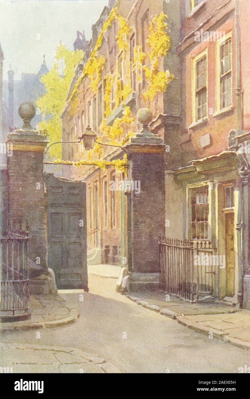 Amen corner, Paternoster Row. London. By Ernest Haslehust 1920 old ...