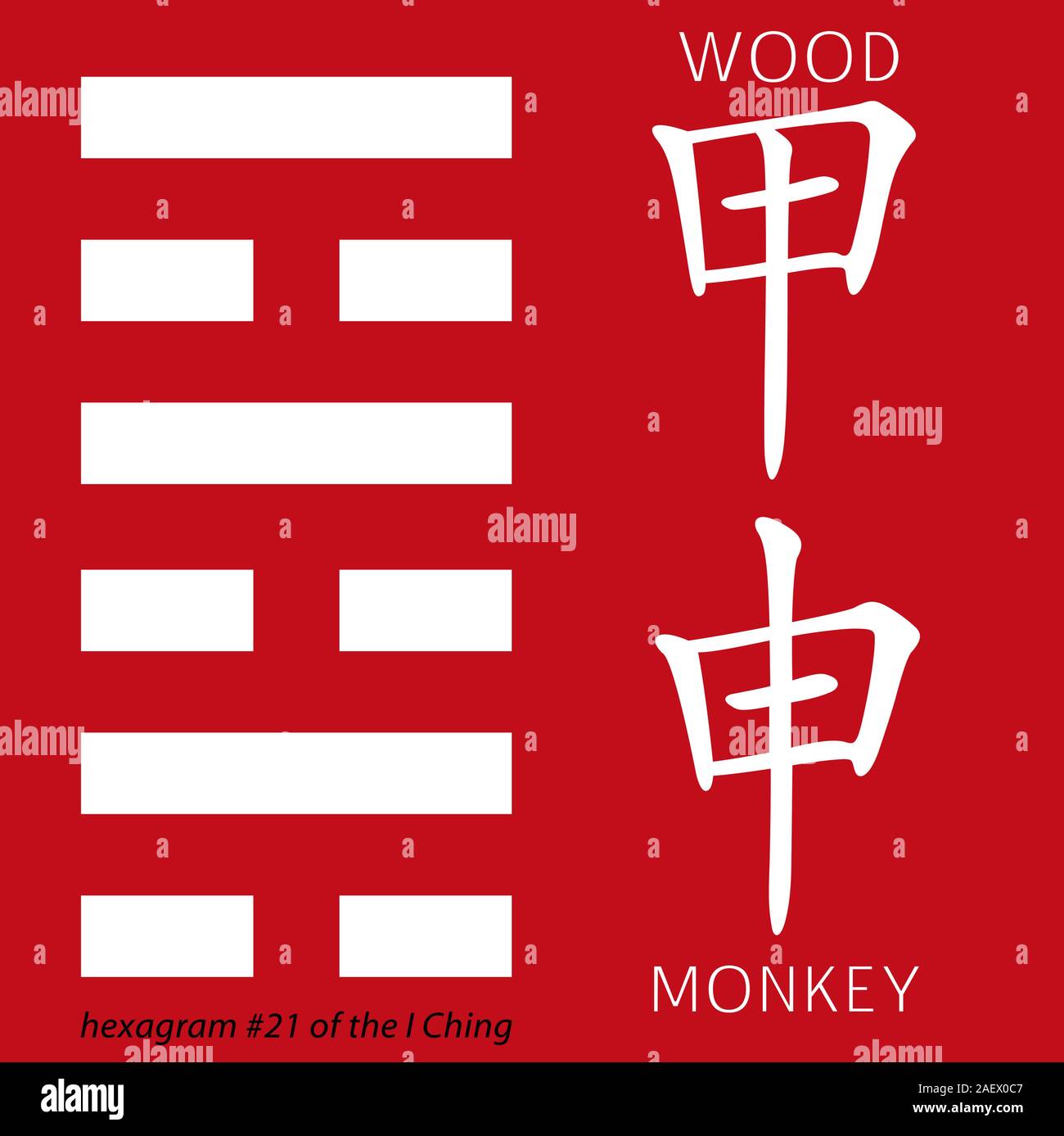 Symbol of i ching hexagram from chinese hieroglyphs. Translation of 12 ...