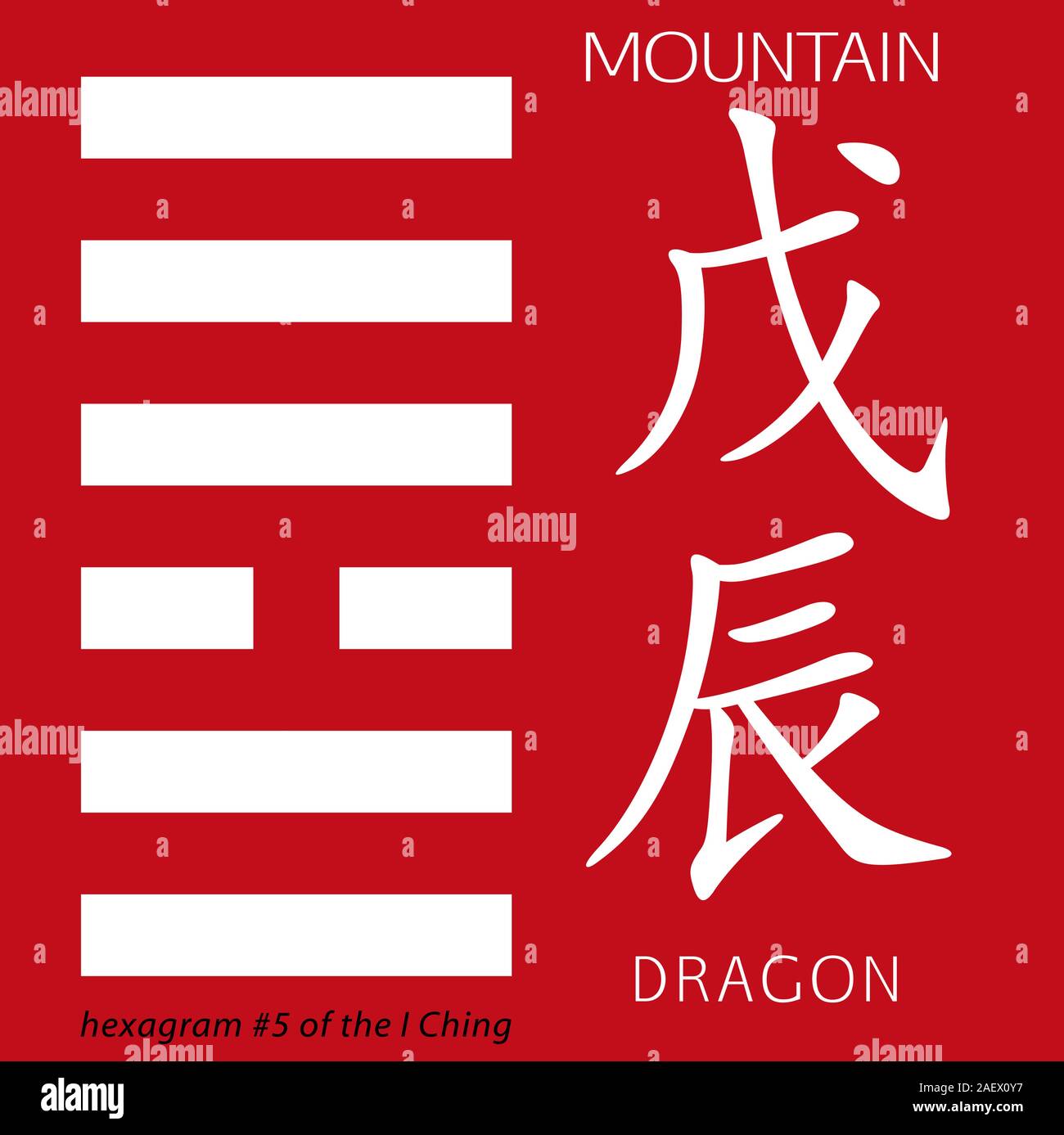 Symbol of i ching hexagram from chinese hieroglyphs. Translation of 12 ...