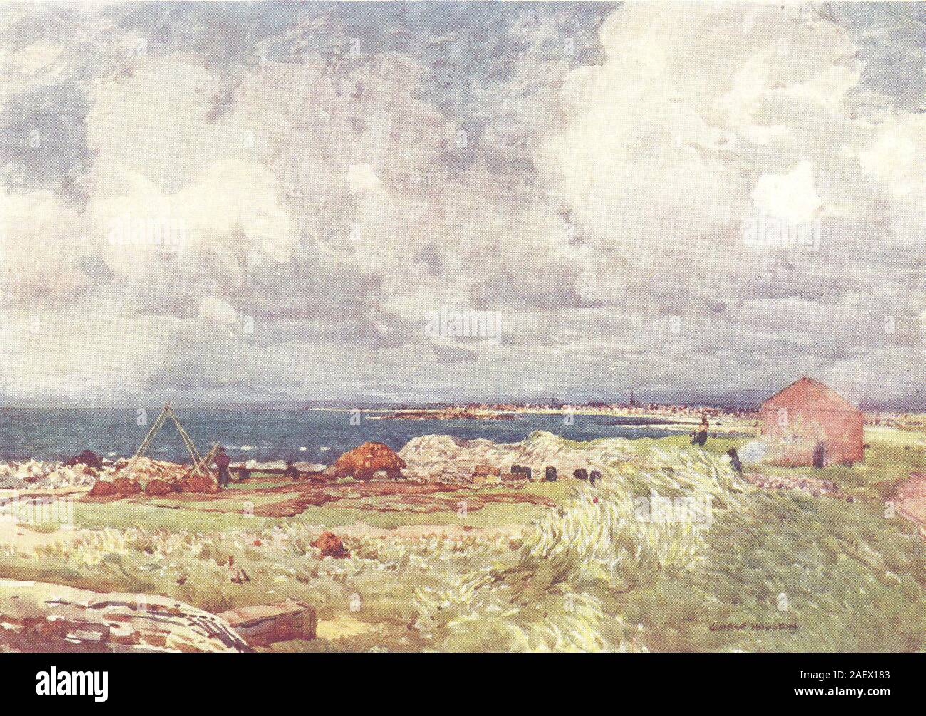 SCOTLAND. Girvan from the Salmon-fishing station 1923 old vintage print ...