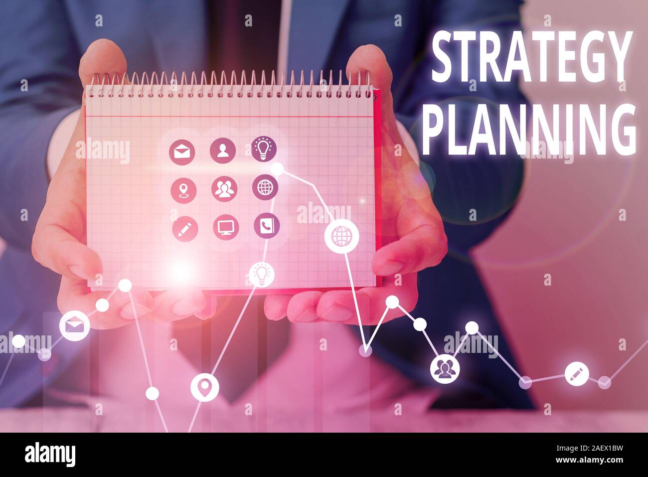 Writing note showing Strategy Planning. Business concept for A ...