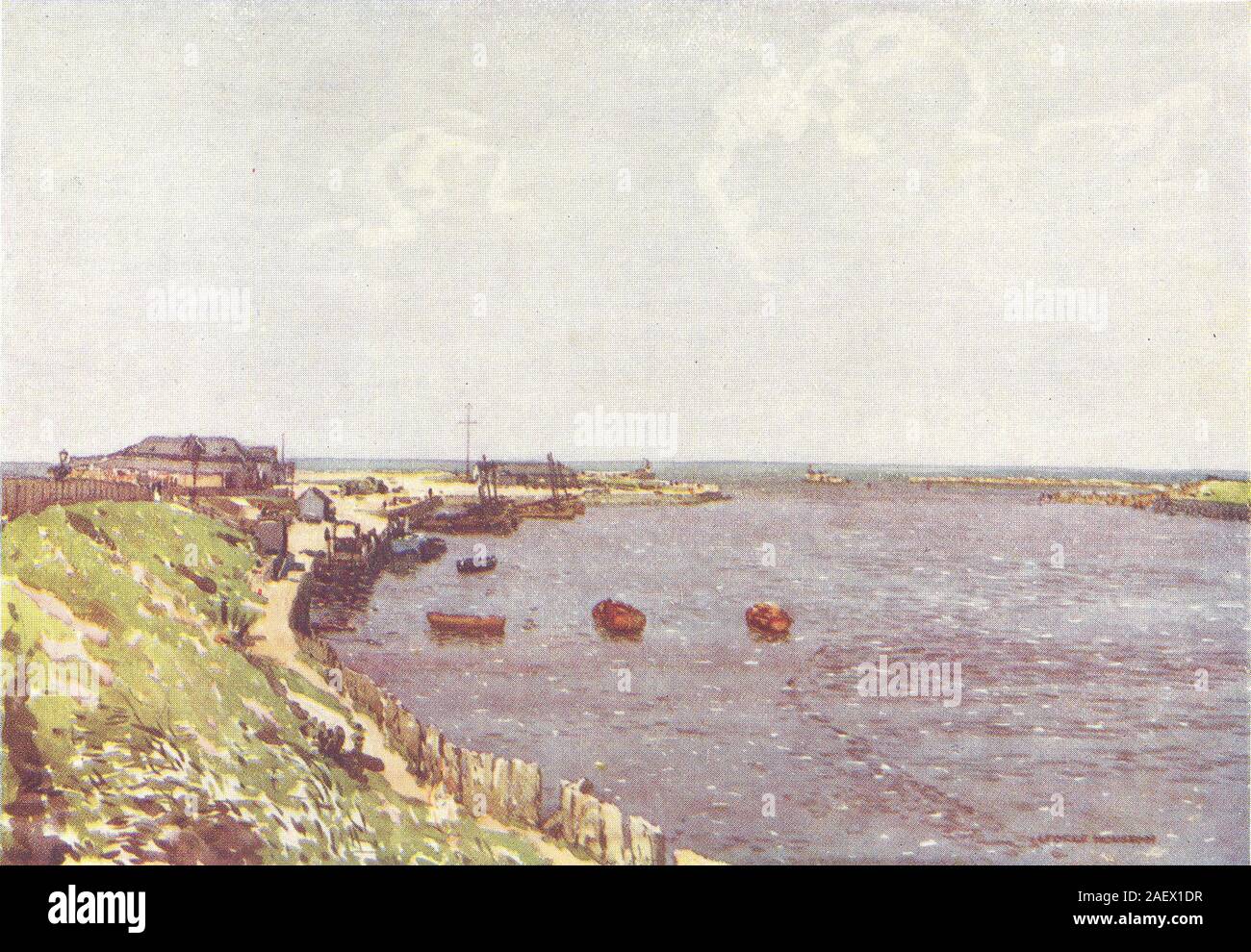 SCOTLAND. Girvan Harbour 1923 old vintage print picture Stock Photo - Alamy