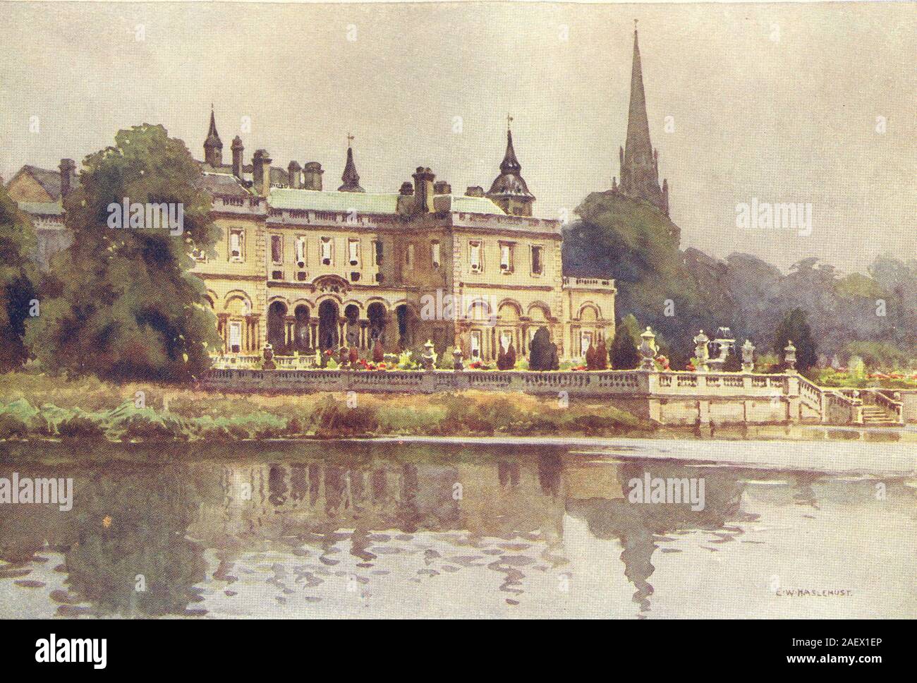 Clumber, the Dukeries. Nottinghamshire. By Ernest Haslehust 1920 old ...