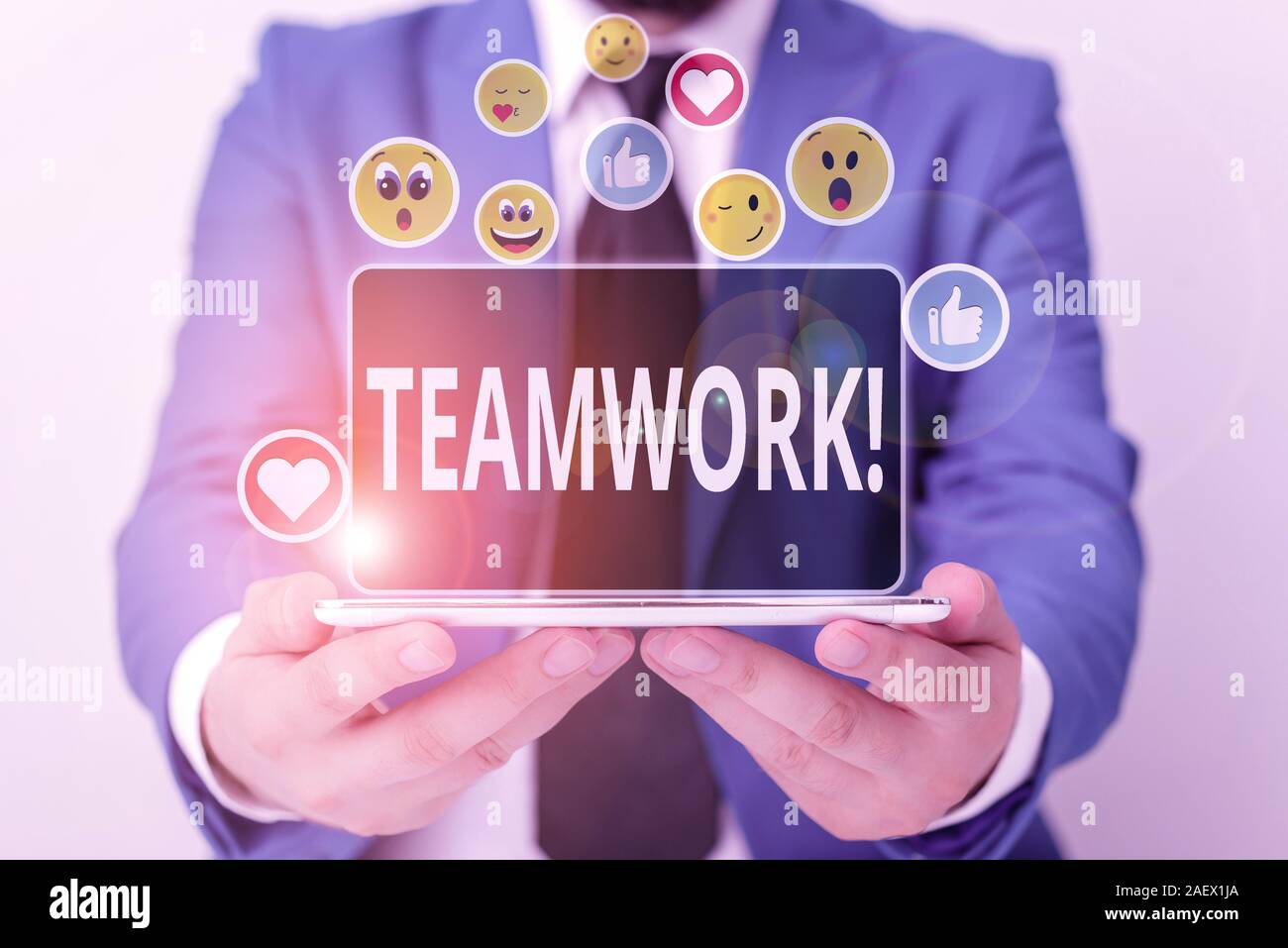 Writing note showing Teamwork. Business concept for combined action of ...