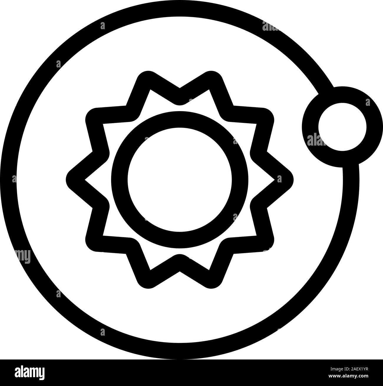 Sun and Earth icon vector. Isolated contour symbol illustration Stock ...