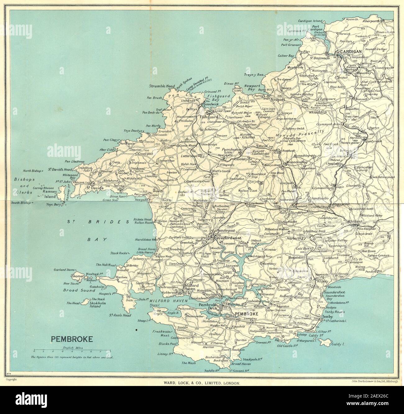 PEMBROKESHIRE. Cardigan Pembroke Tenby St David's. Wales. WARD LOCK ...
