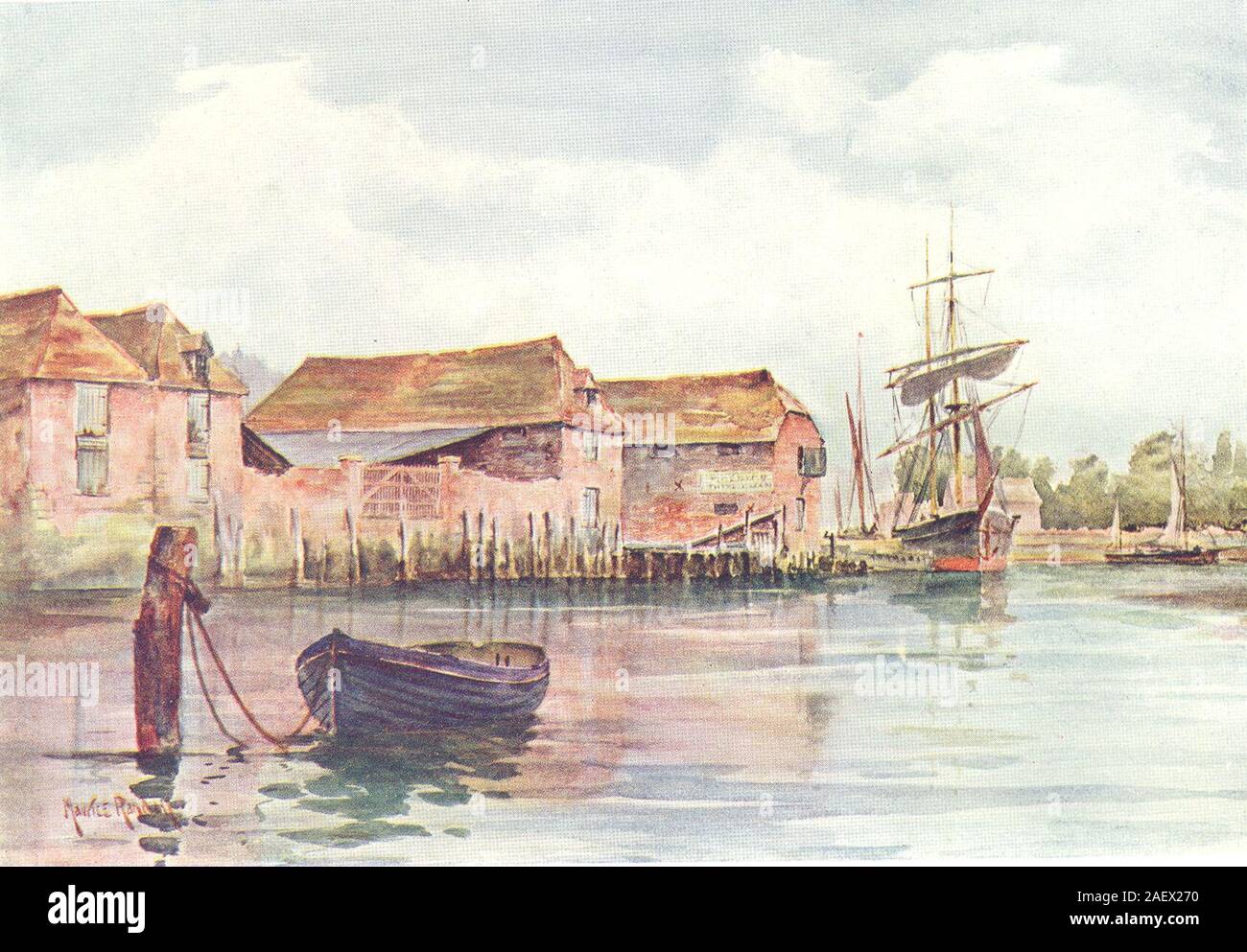 HAMPSHIRE. Fareham 1908 old antique vintage print picture Stock Photo ...