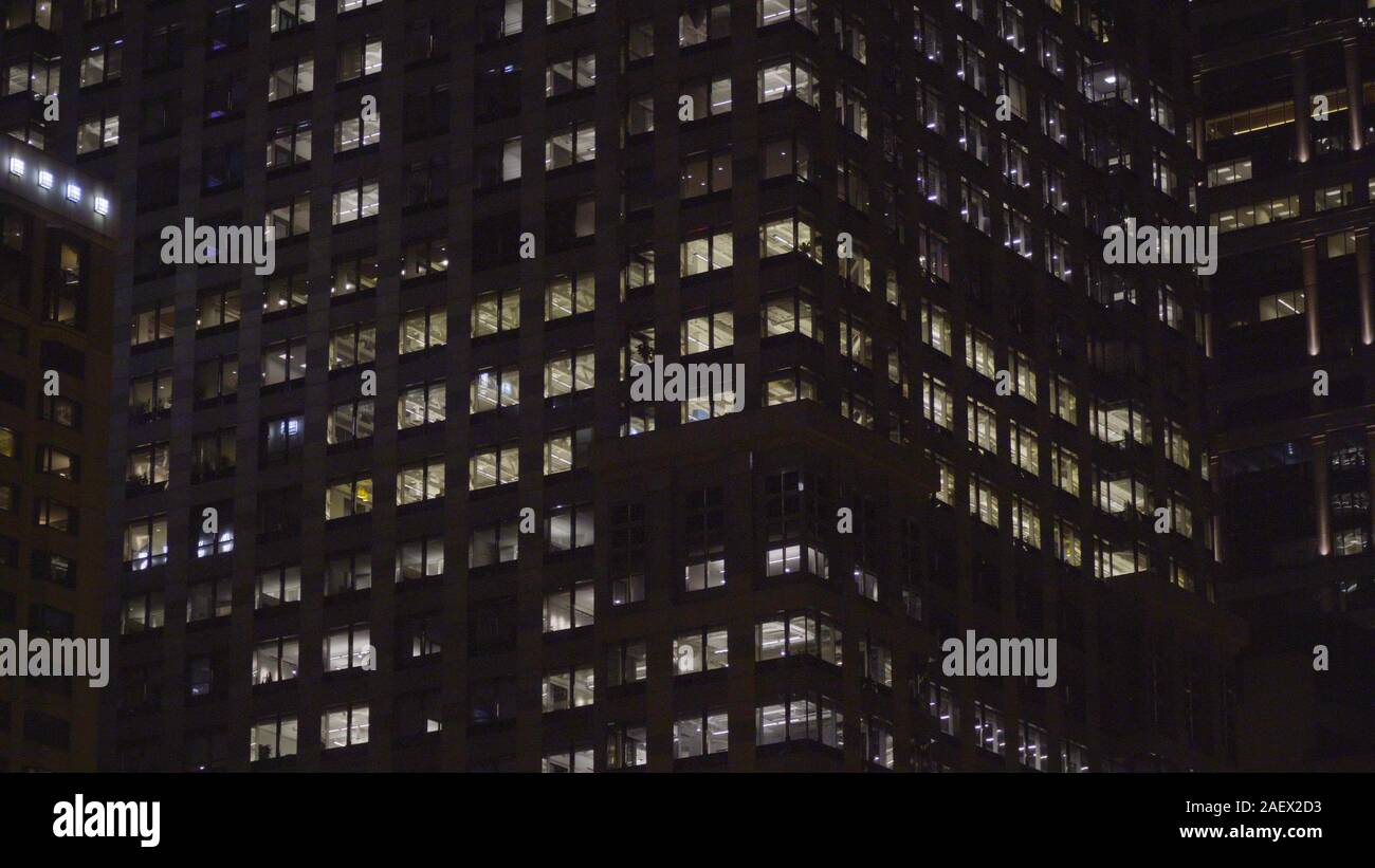 Generic night time establishing shot of typical apartment or office ...