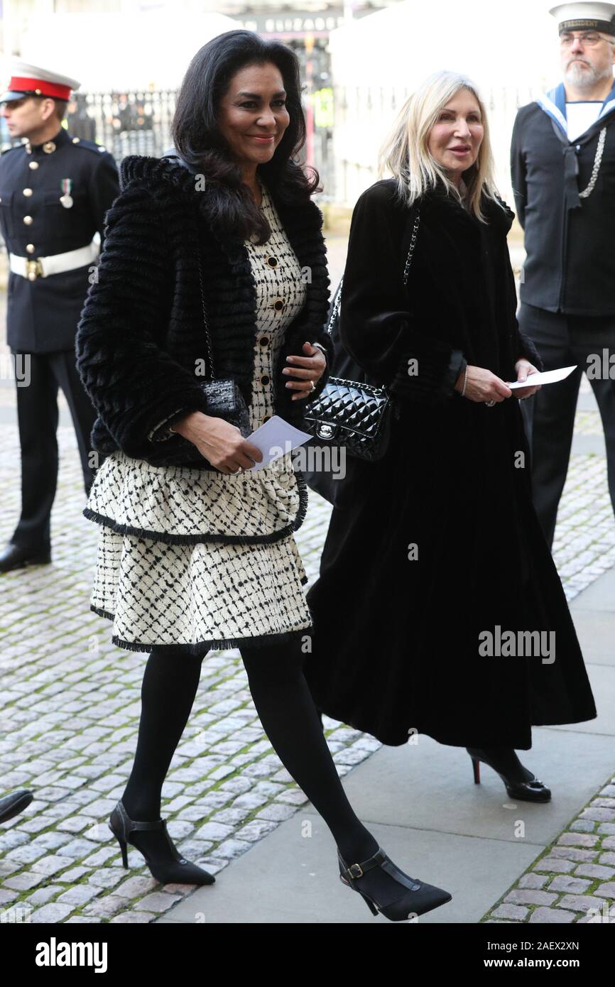 Lady Forsyth-Johnson (left) arrives for a service of thanksgiving for ...