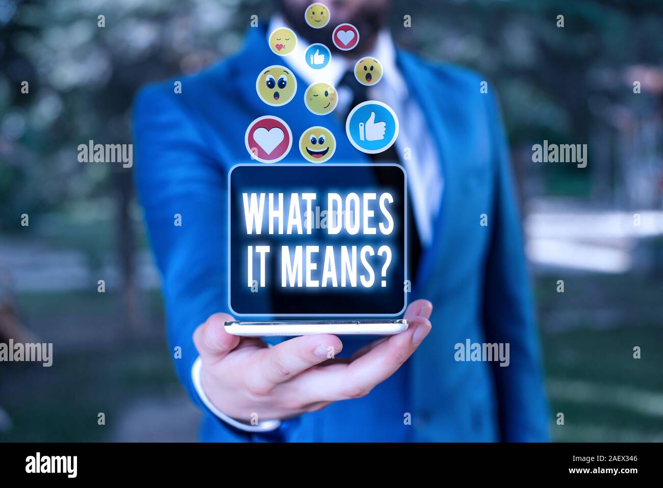 Handwriting text writing What Does It Means question. Conceptual photo ...