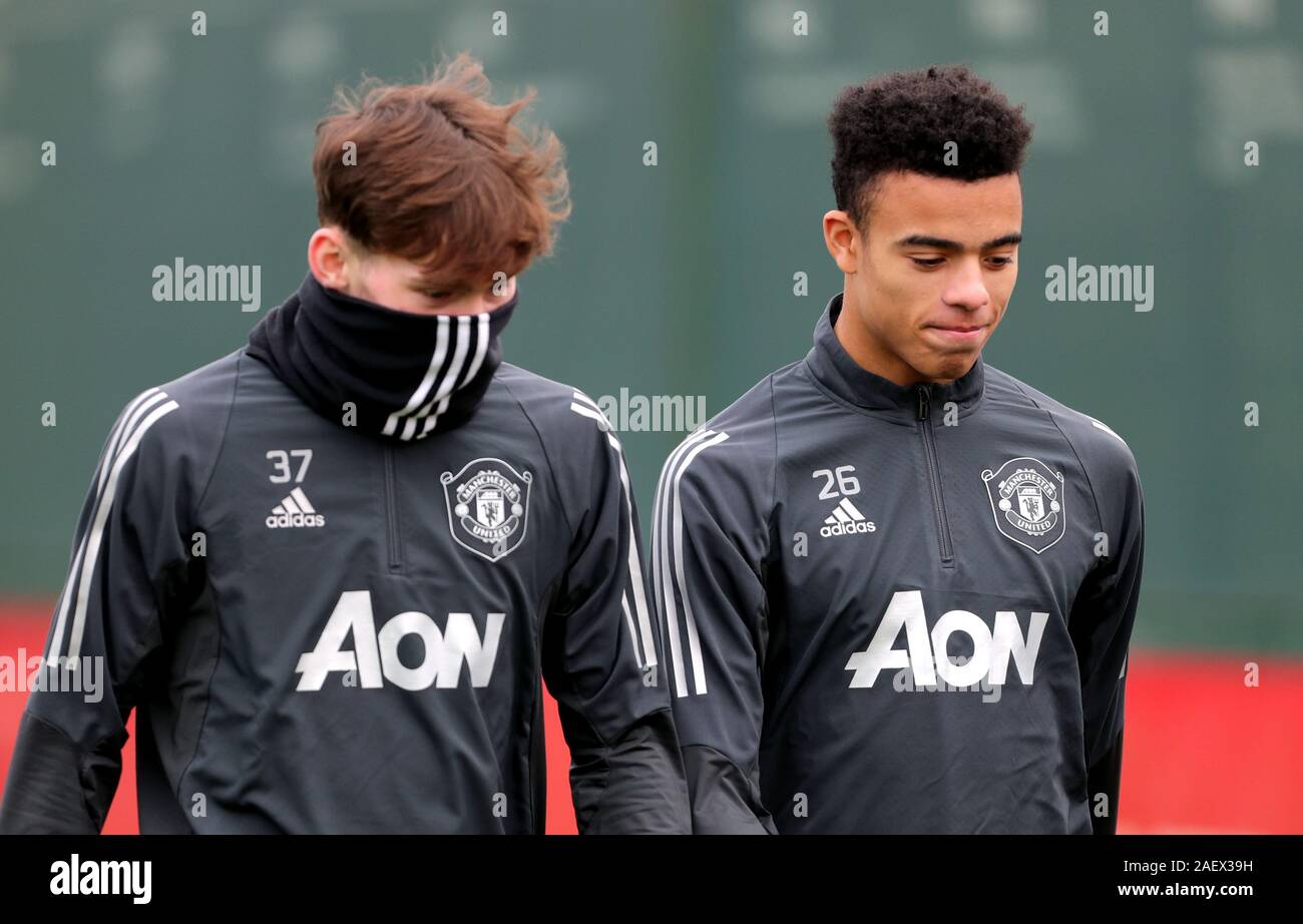 Manchester Uniteds Mason Greenwood Right During The Training Session