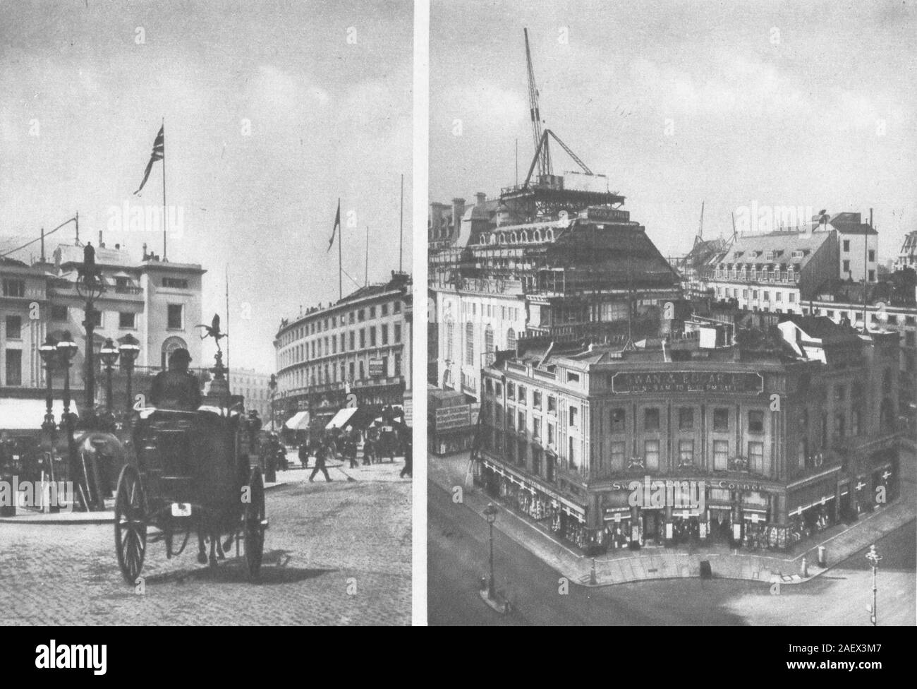 LONDON. Piccadilly Circus. Regent Circus. Swan and Edgar being ...
