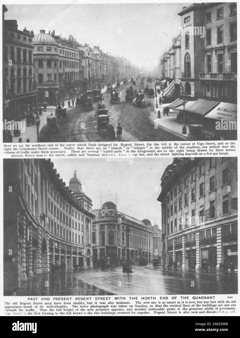 LONDON. Past & Present Regent Street. North end of the Quadrant. Nash ...