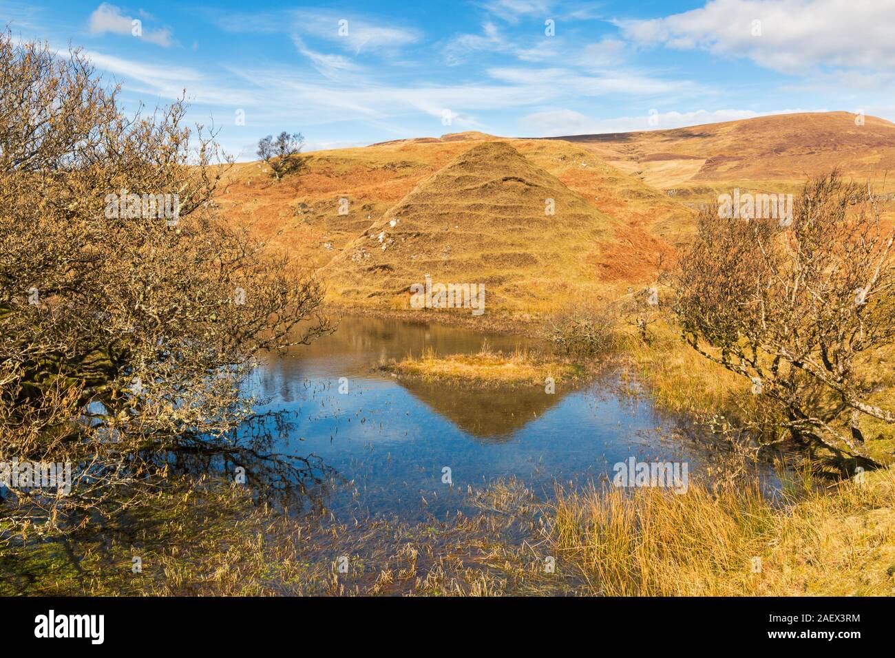 Cone shaped hills at Fairy Glen, near Uig, Isle of Skye, Scotland, UK ...