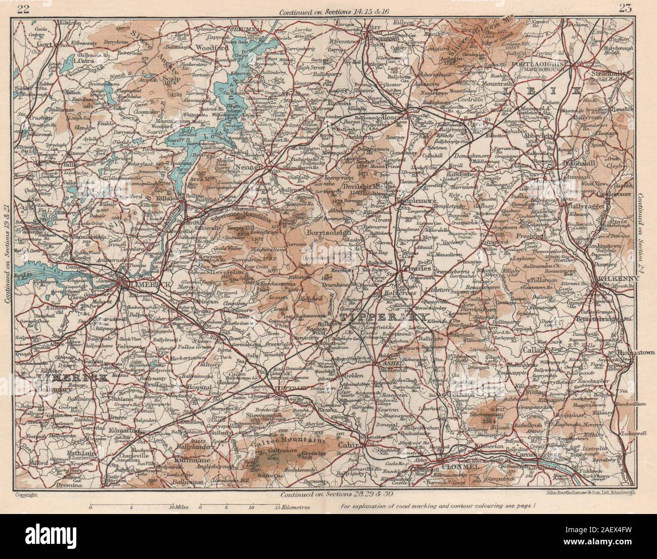 MUNSTER. Limerick Tipperary Leix/Laois. Vintage map plan. Ireland 1949 ...