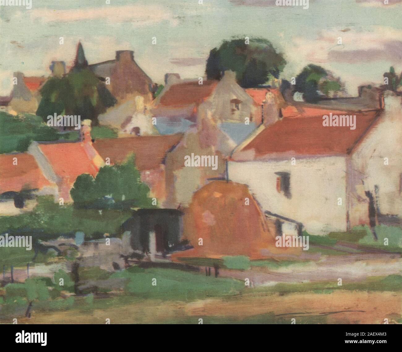 CERES. View of the town. Fife. Scotland. By S. J. Peploe 1952 old print ...