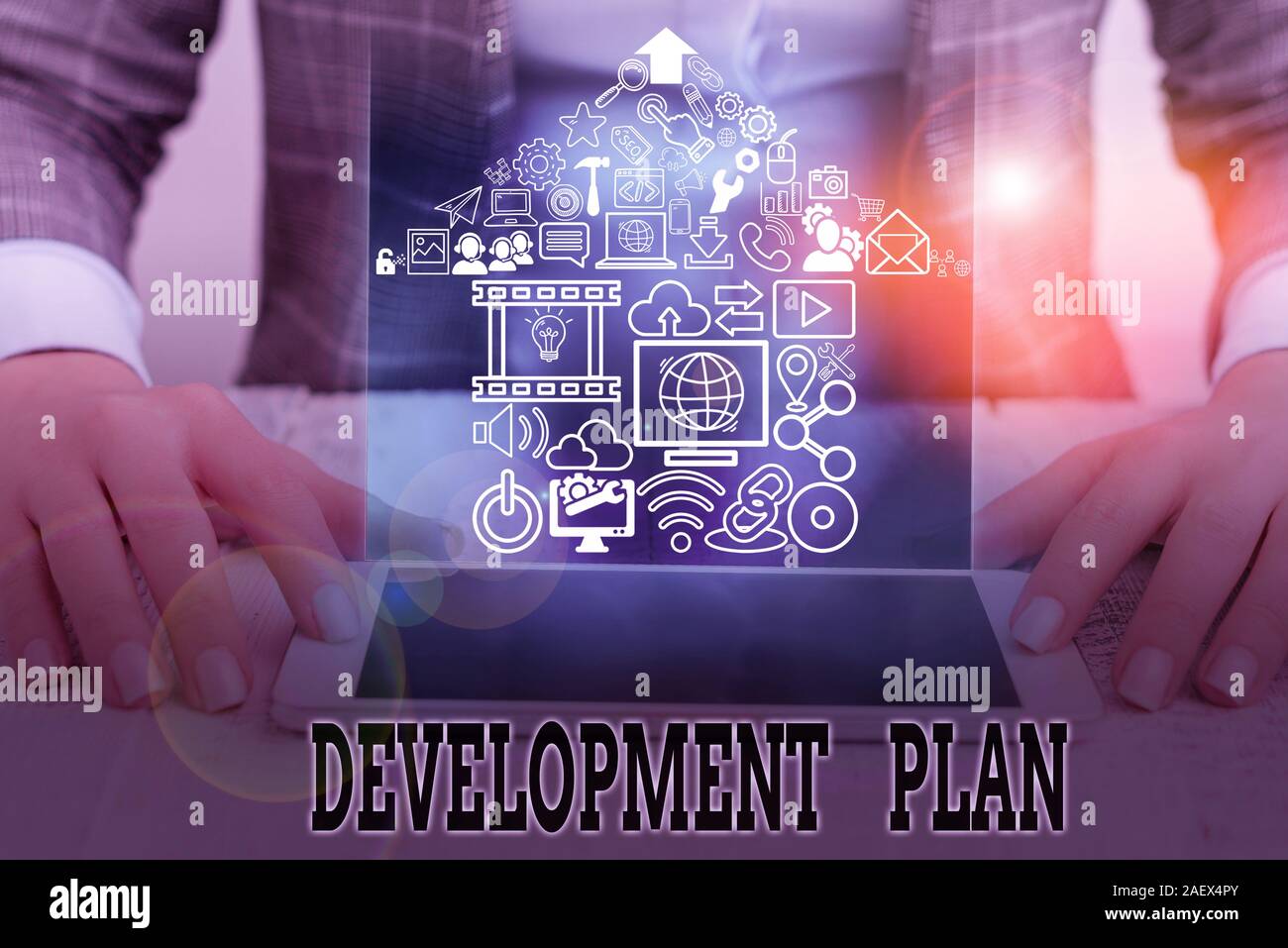 Conceptual hand writing showing Development Plan. Concept meaning the ...