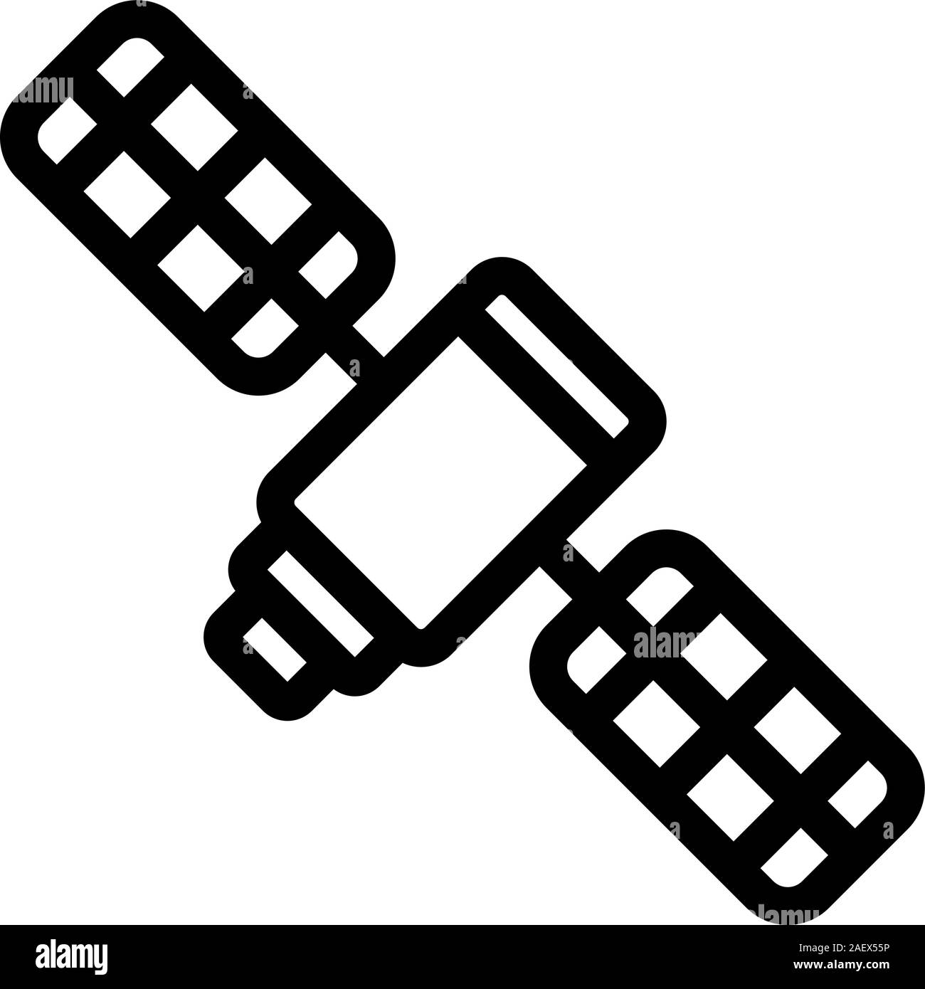 Artificial satellite earth icon vector. Isolated contour symbol ...