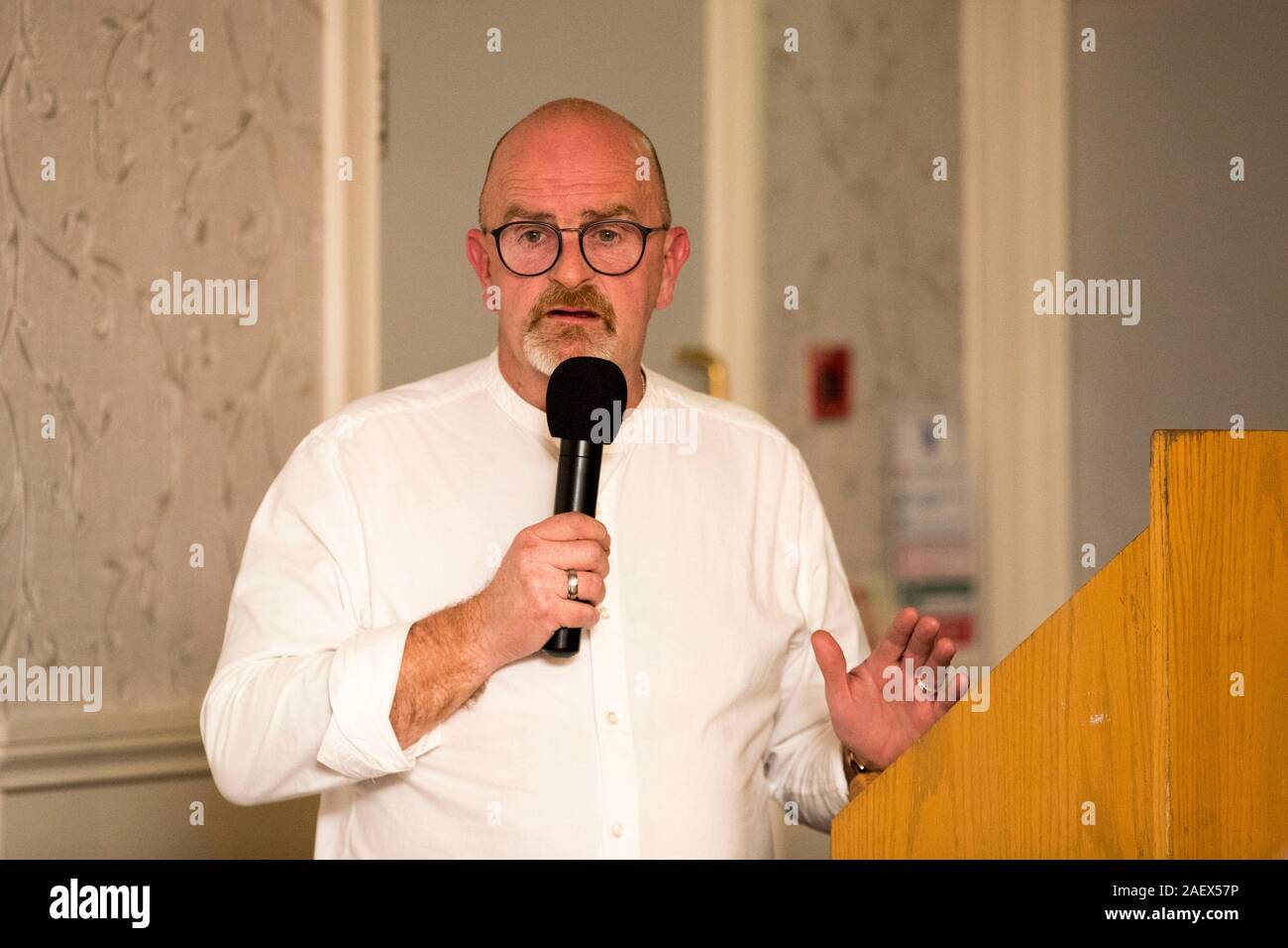 Gary Blair from Charter NI speaks during the Open Doors seminar, with ...