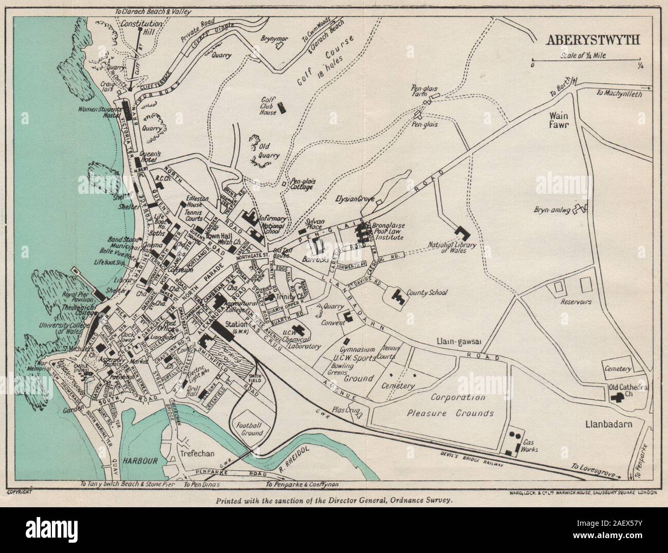Aberystwyth map hi-res stock photography and images - Alamy