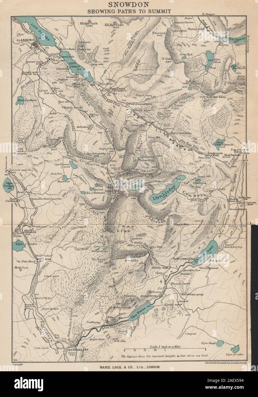 Map of llanberis hi-res stock photography and images - Alamy
