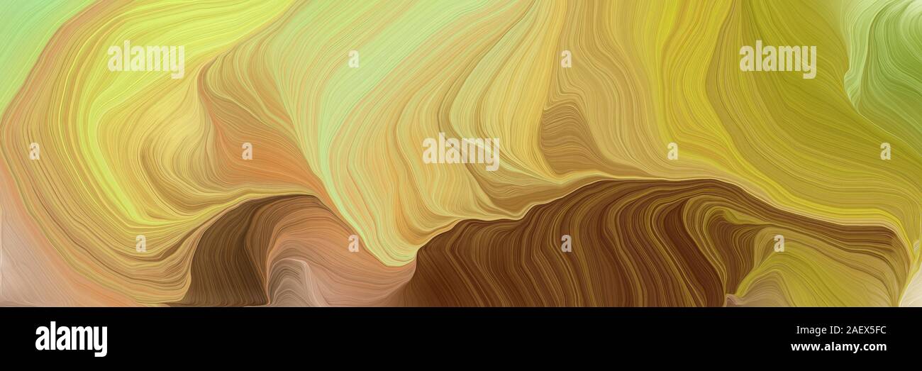 horizontal banner with waves. curvy background design with dark khaki ...