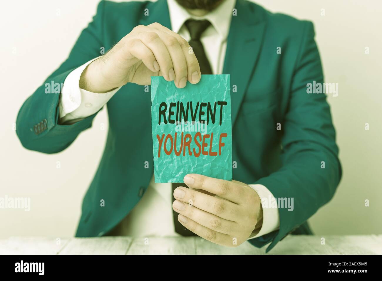 Conceptual hand writing showing Reinvent Yourself. Concept meaning to ...