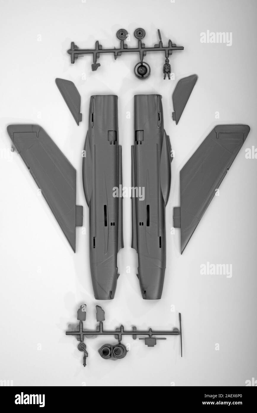 Airfix Lightning F-1A 1/72 scale model aircraft fuselage Stock Photo ...