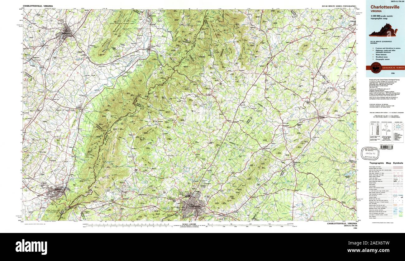 Charlottesville map hi-res stock photography and images - Alamy