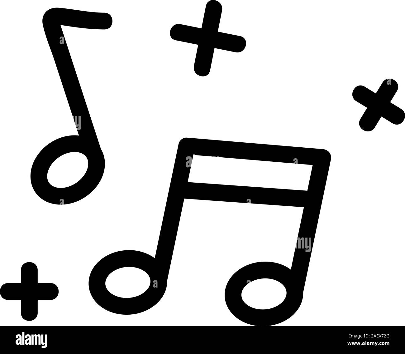 musical notes icon vector. Isolated contour symbol illustration Stock ...