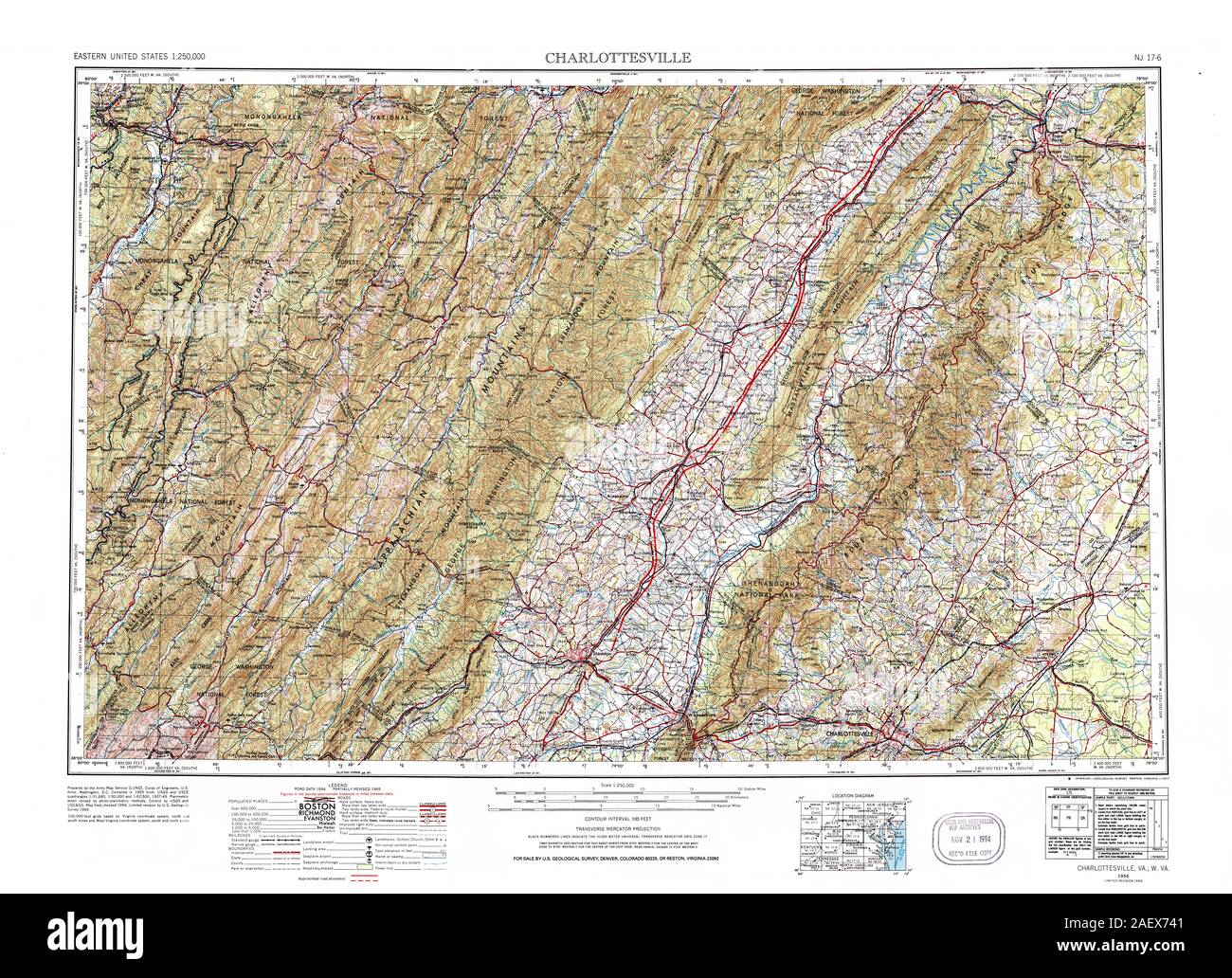 Charlottesville map hi-res stock photography and images - Alamy