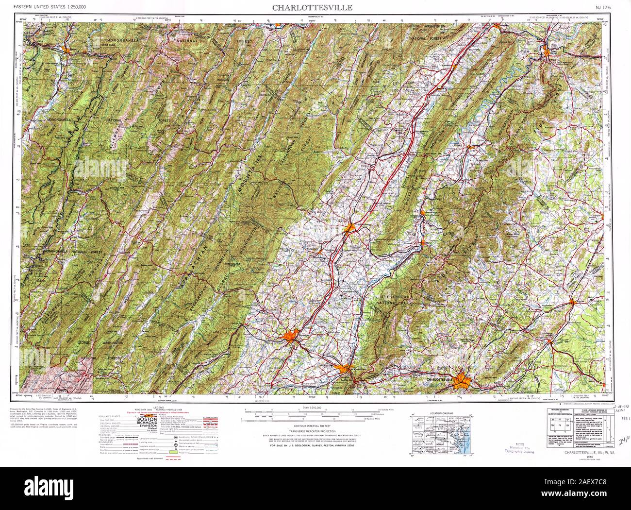 Charlottesville map hi-res stock photography and images - Alamy