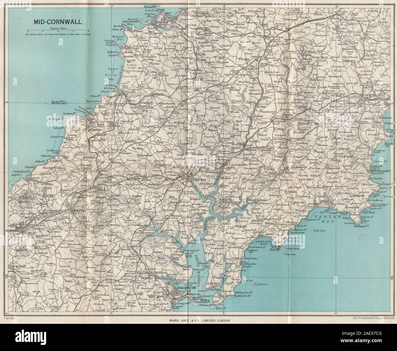 Mid cornwall map hi-res stock photography and images - Alamy