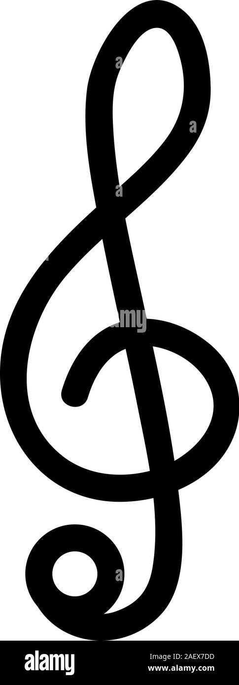 Violin key icon vector. Isolated contour symbol illustration Stock ...