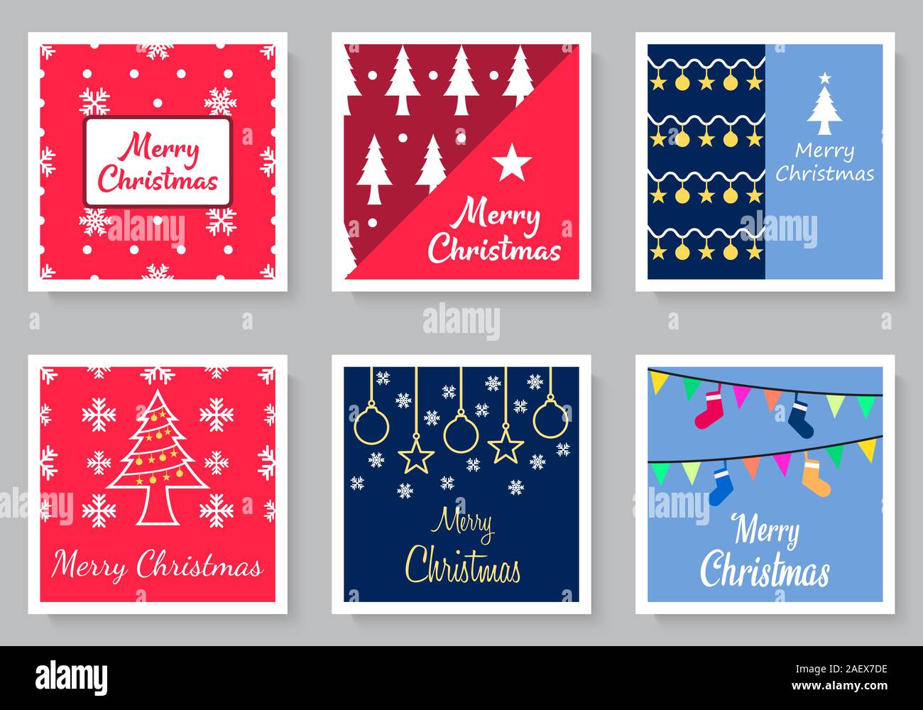 merry christmas bundle templates card for social media post Stock ...