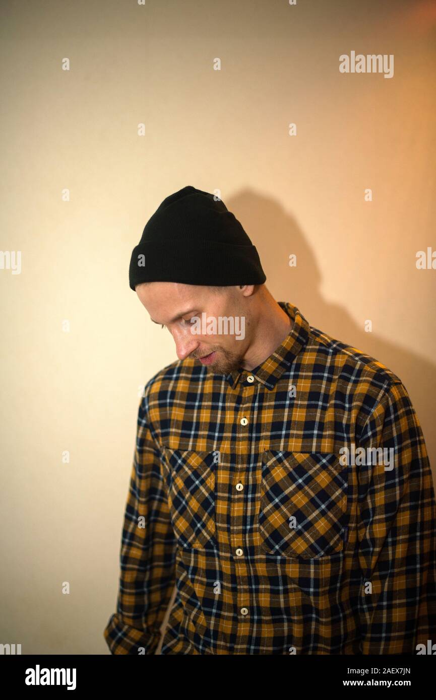 Black shirt model hi-res stock photography and images - Alamy