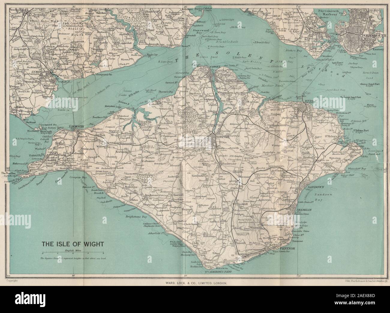 Isle of wight railway map hi-res stock photography and images - Alamy