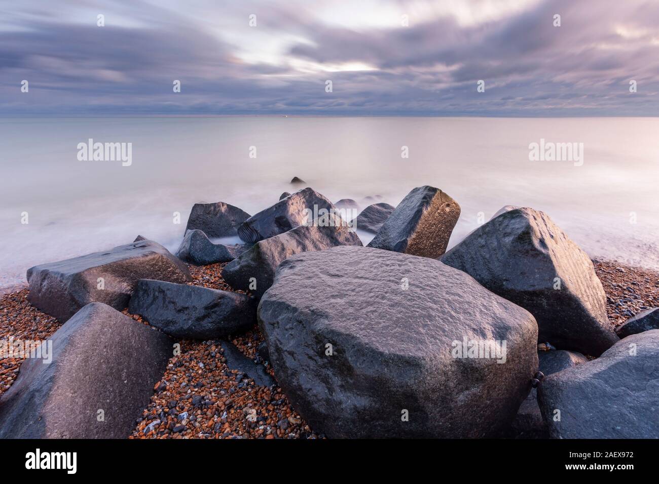Evening on Shoreham beach in West Sussex, England Stock Photo - Alamy