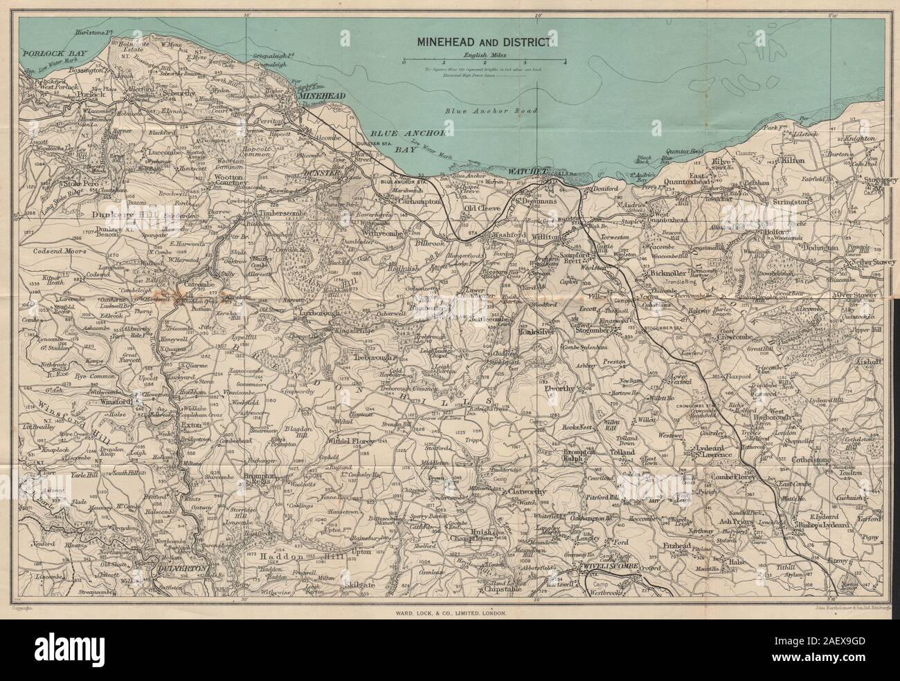 Map of dunster hi-res stock photography and images - Alamy