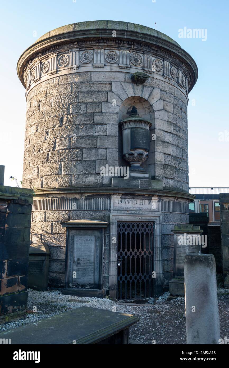 Tomb of philosopher David Hume, designed by Robert Adam in 1777, in Old ...