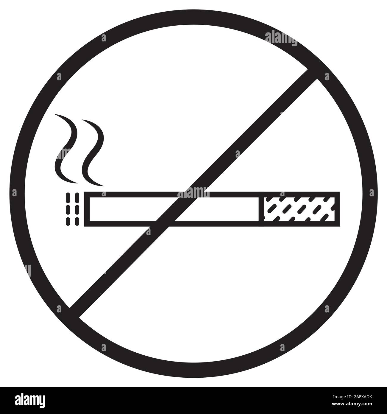 No smoking outline vector hi-res stock photography and images - Alamy