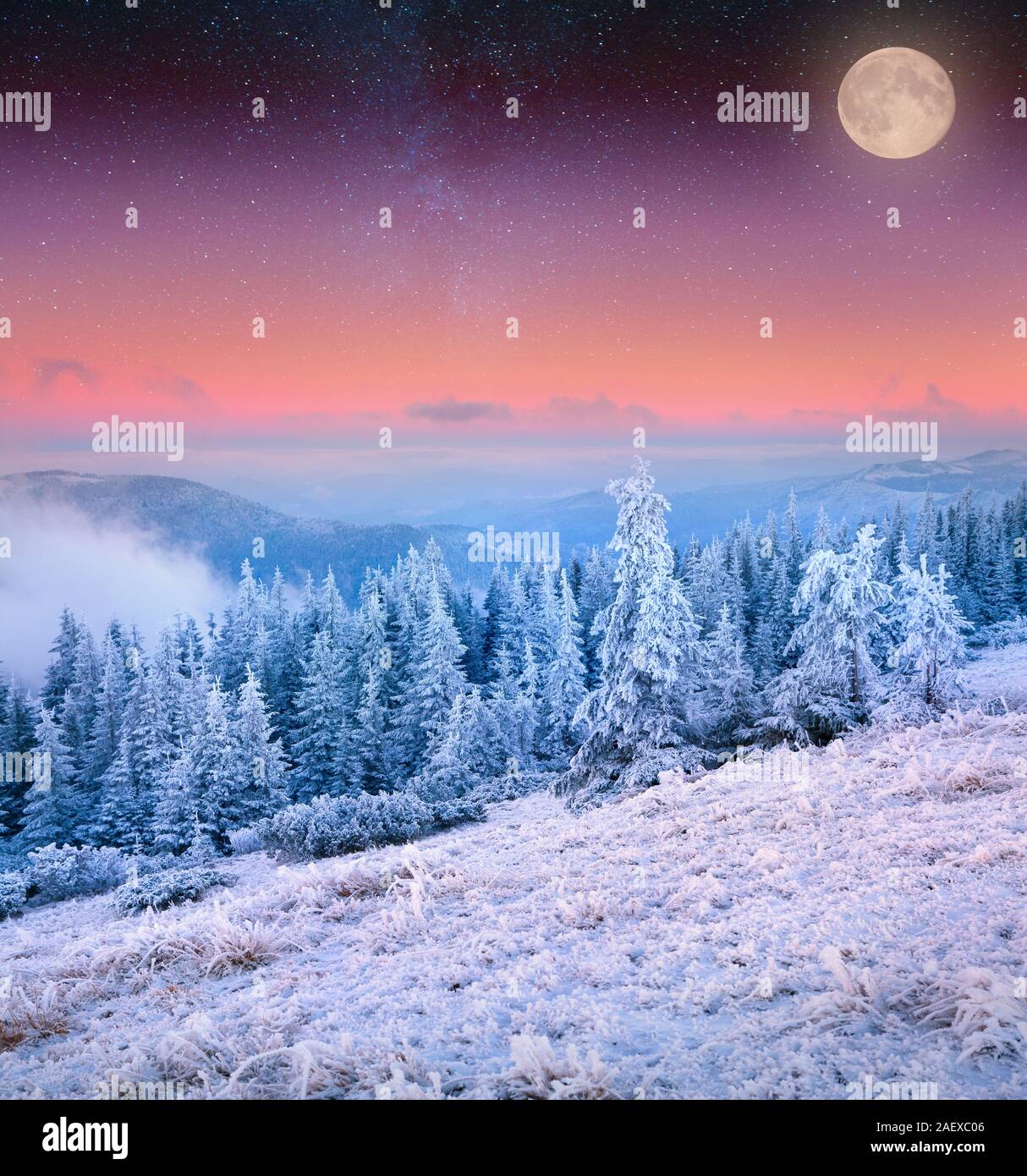 Full moon over frozen hi-res stock photography and images - Alamy