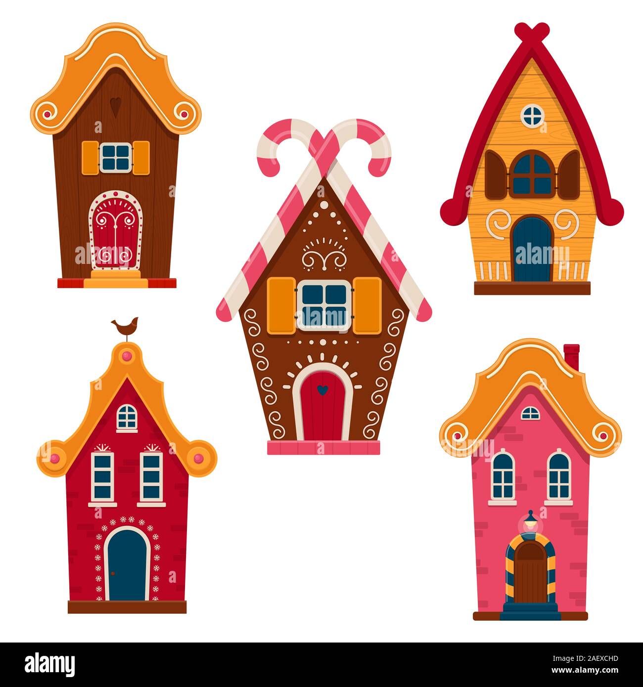 Cute gingerbread house village Cut Out Stock Images & Pictures - Alamy