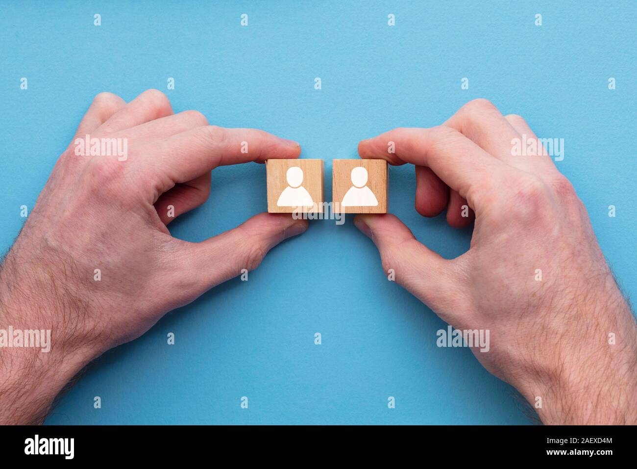 Hand choosing one person from another. Business choice concept Stock ...