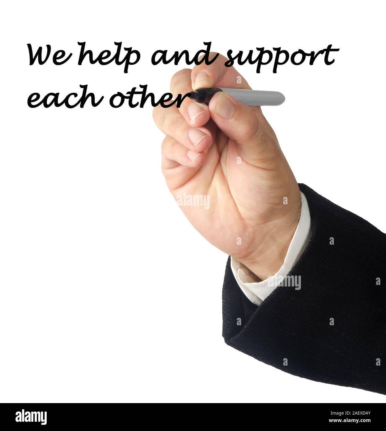 We help and support each other Stock Photo - Alamy