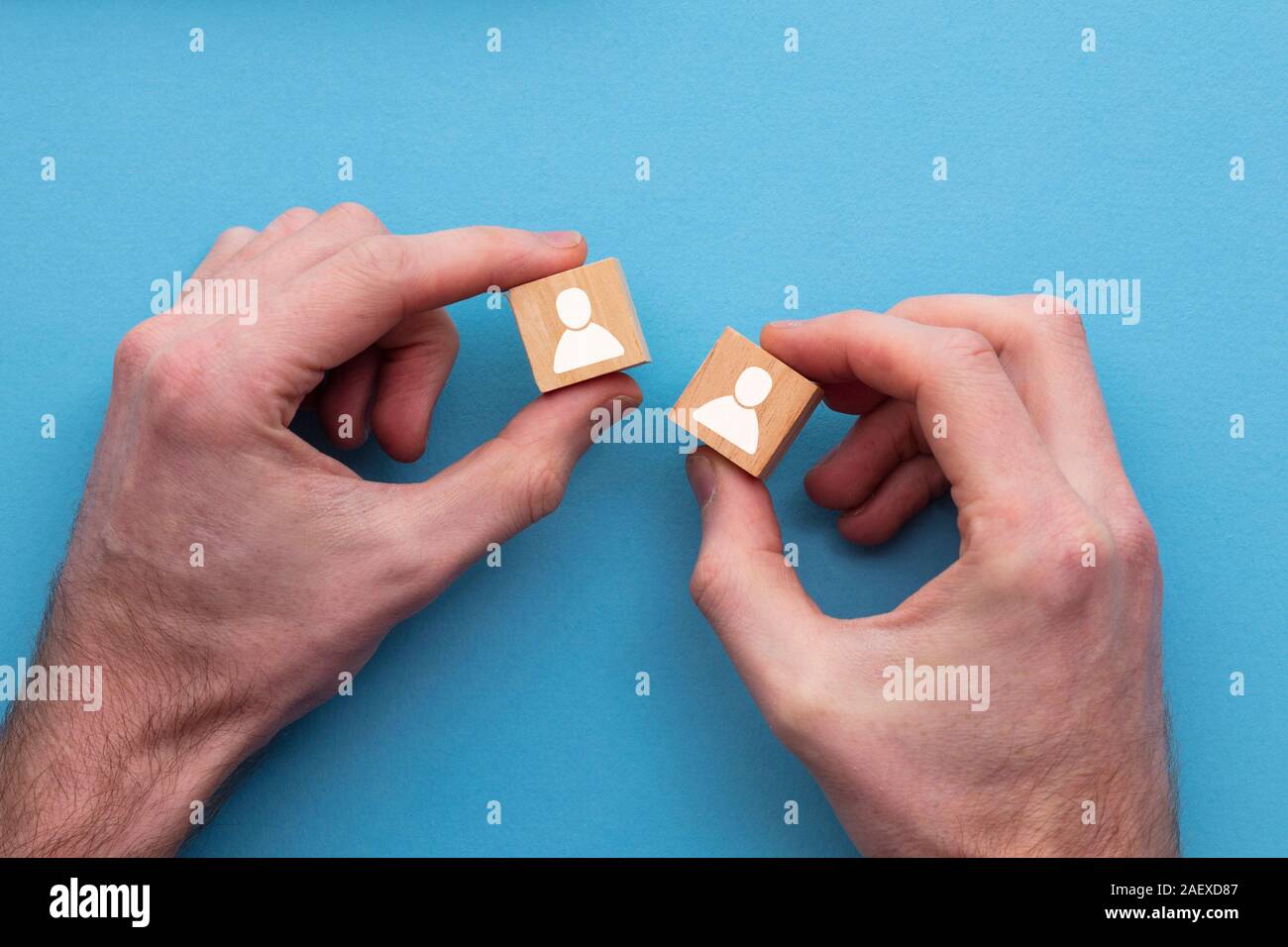 Hand choosing one person from another. Business choice concept Stock ...