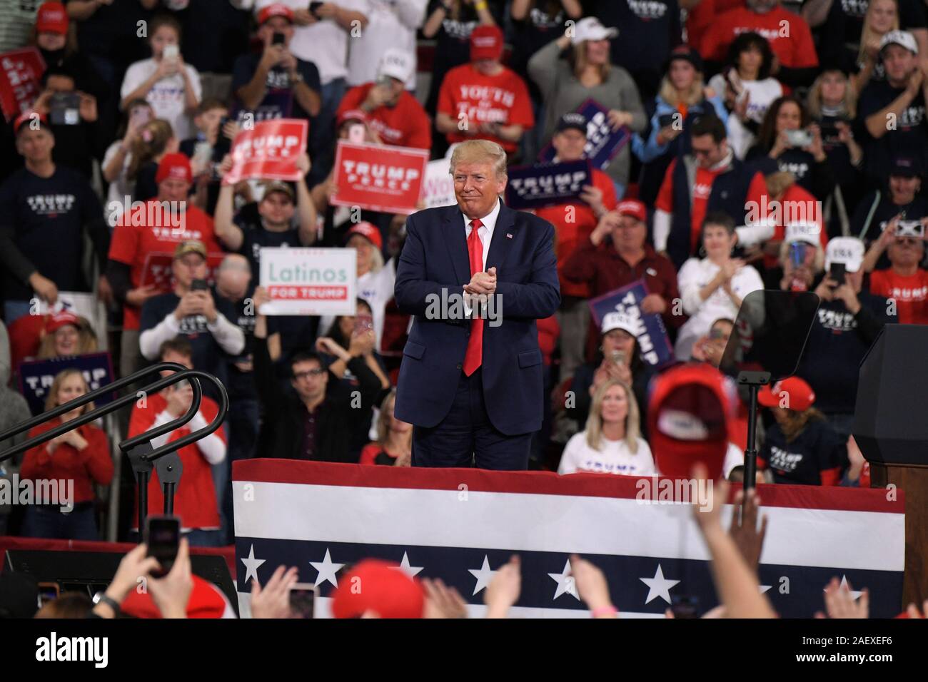 U.S. President, Donald Trump during a campaign rally at Giant Center in ...